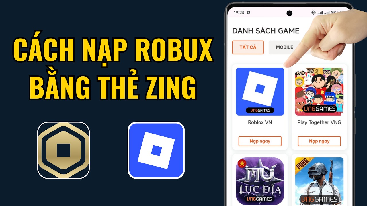 Cách nạp Robux trong Roblox VNG bằng thẻ Zing (Ninh Mobile TV) - YouTube