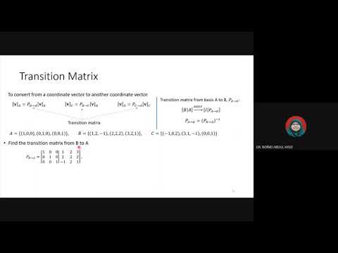 Linear Algebra - Linear Transformation (transition matrix between two ...