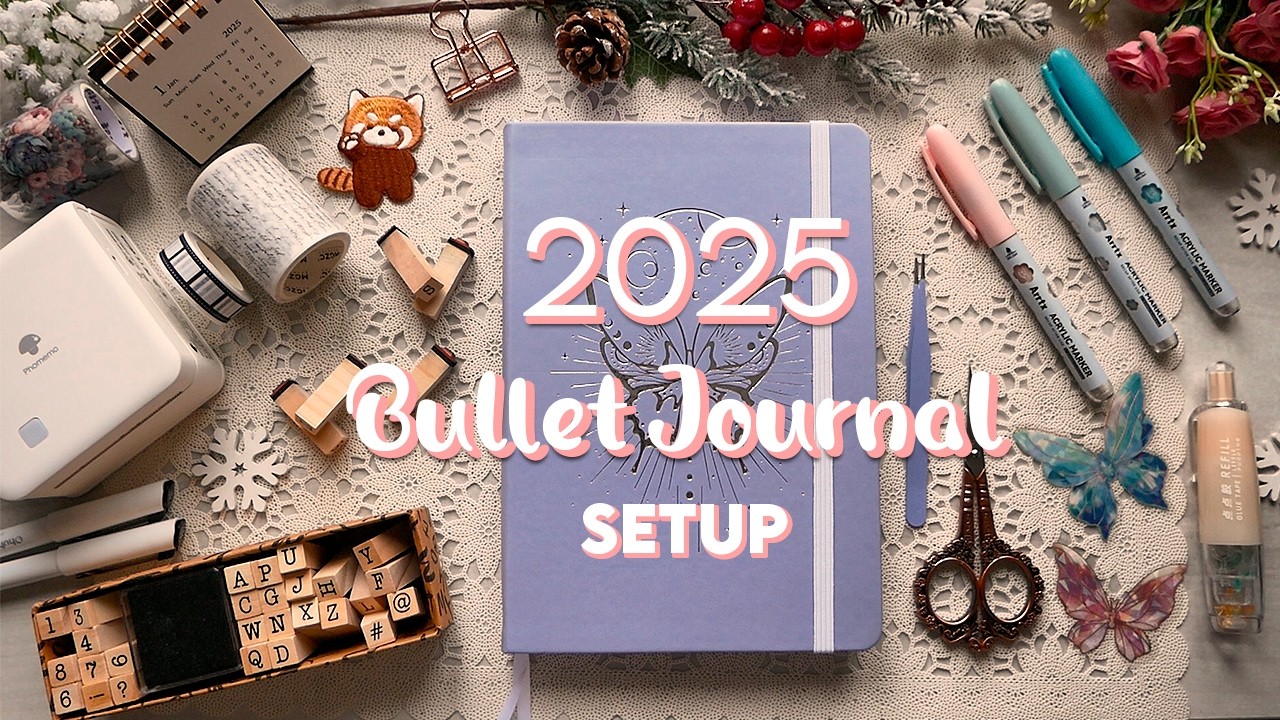 🦋My 2025 Bullet Journal Setup | Plan With Me for 2025 with Mini Printer ...