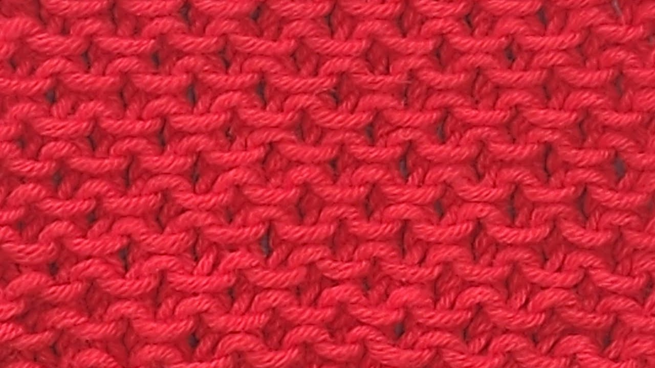 Continental knitting. Simple stitch pattern with slipped stitches ...