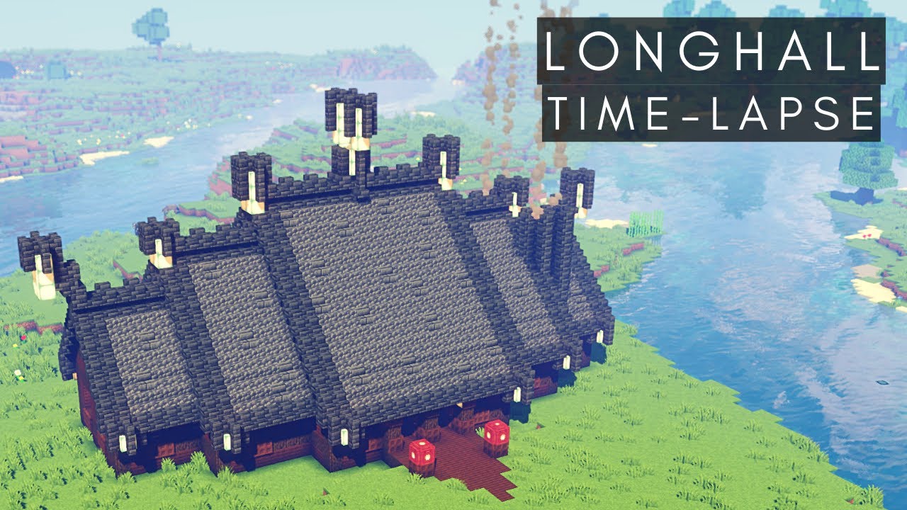 ♖The LongHall - A Minecraft Build Time-lapse - (60fps) Viking Inspired ...