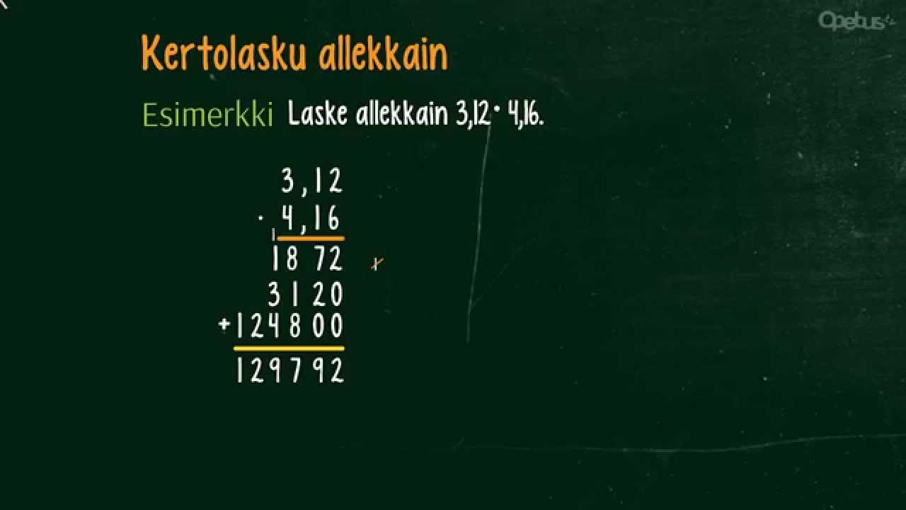 Matematiikka 7.lk - Allekkain kertolasku - YouTube