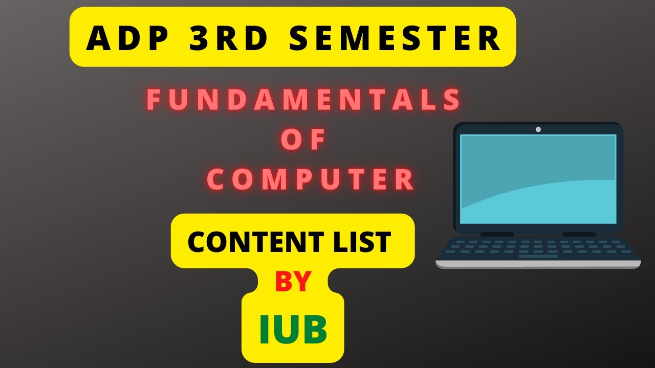 Programming Fundamentals content list for adp - YouTube