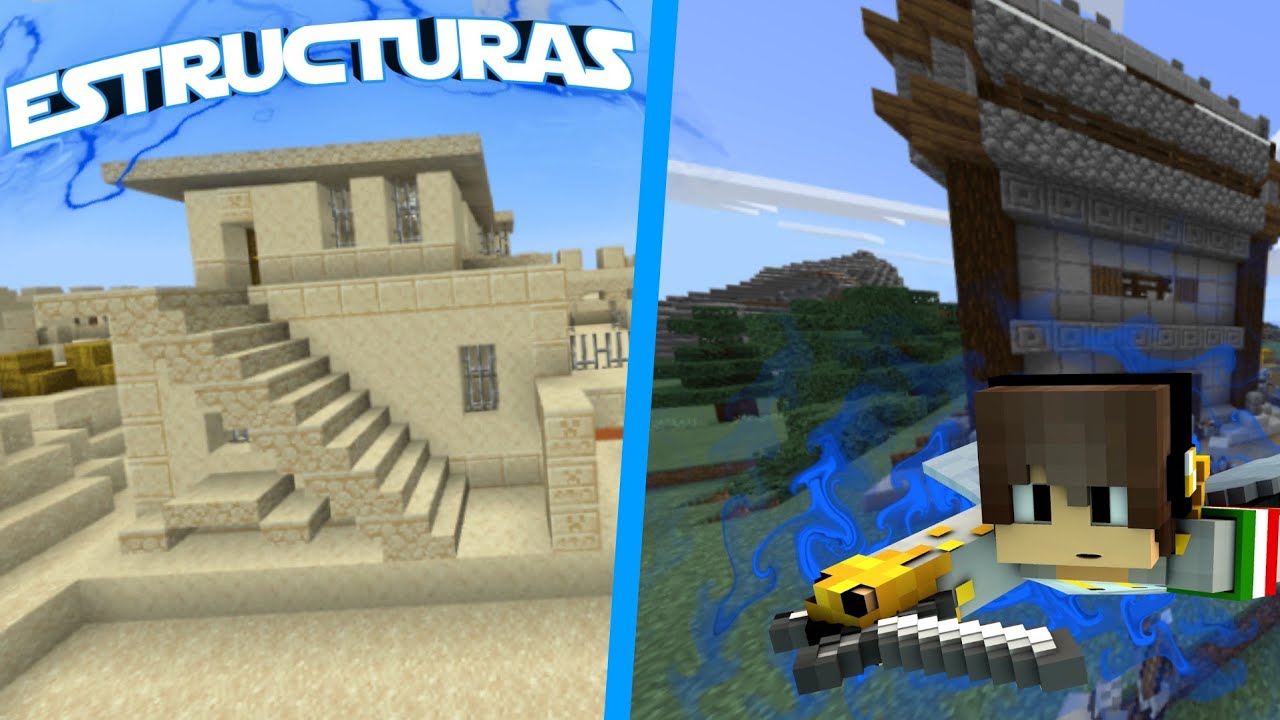 MAS ESTRUCTURAS EN MINECRAFT PE 1.16.1 // ESTRUCTURAS ADDON PARA ...