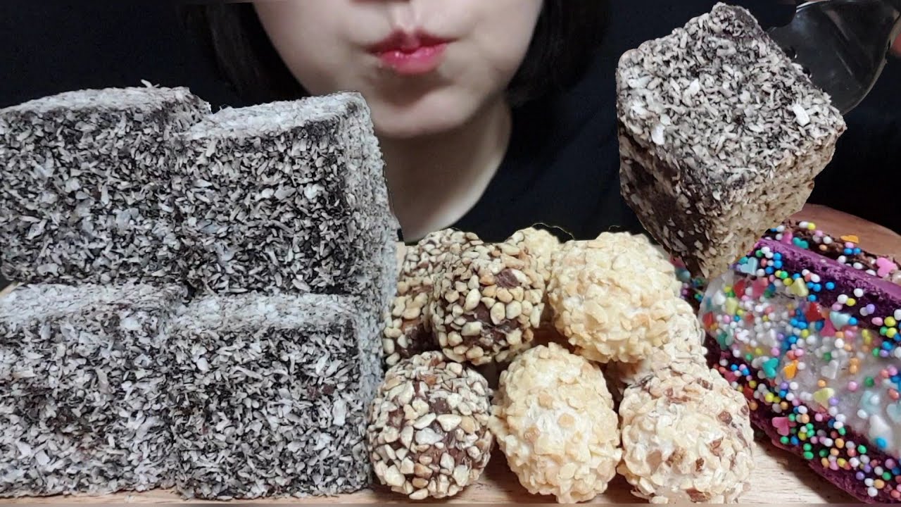 신라명과, 레밍턴케이크, 크런치볼, 마카롱 아이스크림 먹방 Remington Cake, Crunch Ball, Macaron ...