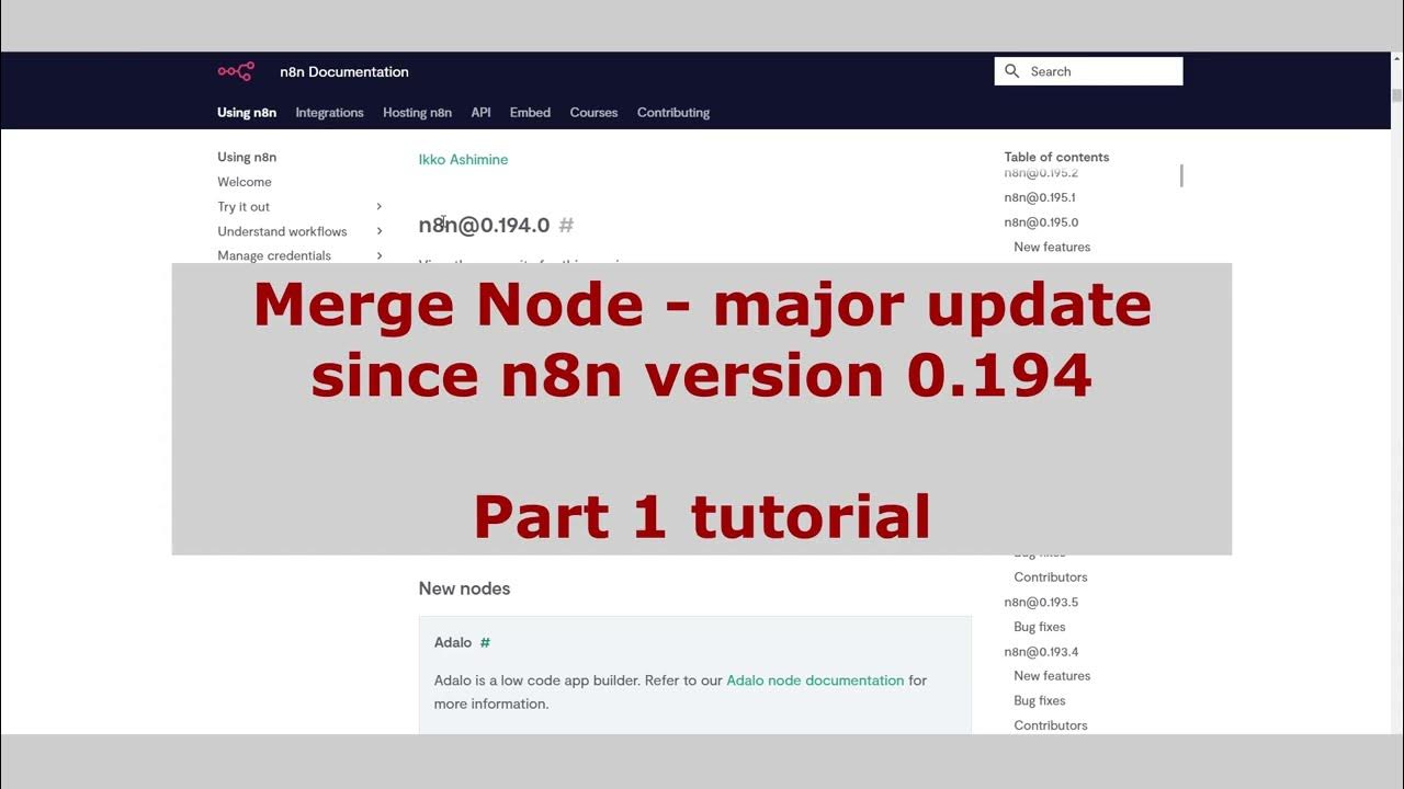 n8n tutorial. Merge Node - Part 1 - YouTube
