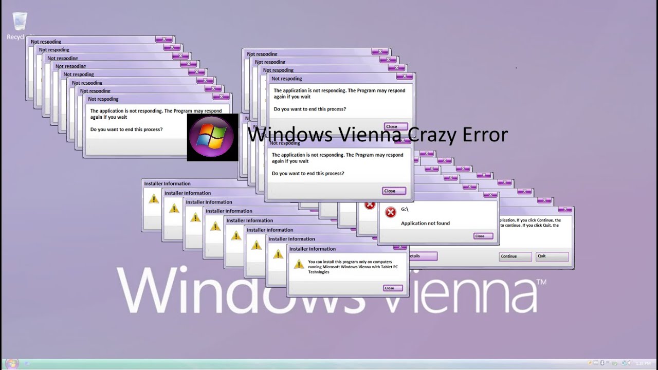 Windows Vienna Crazy Error - YouTube