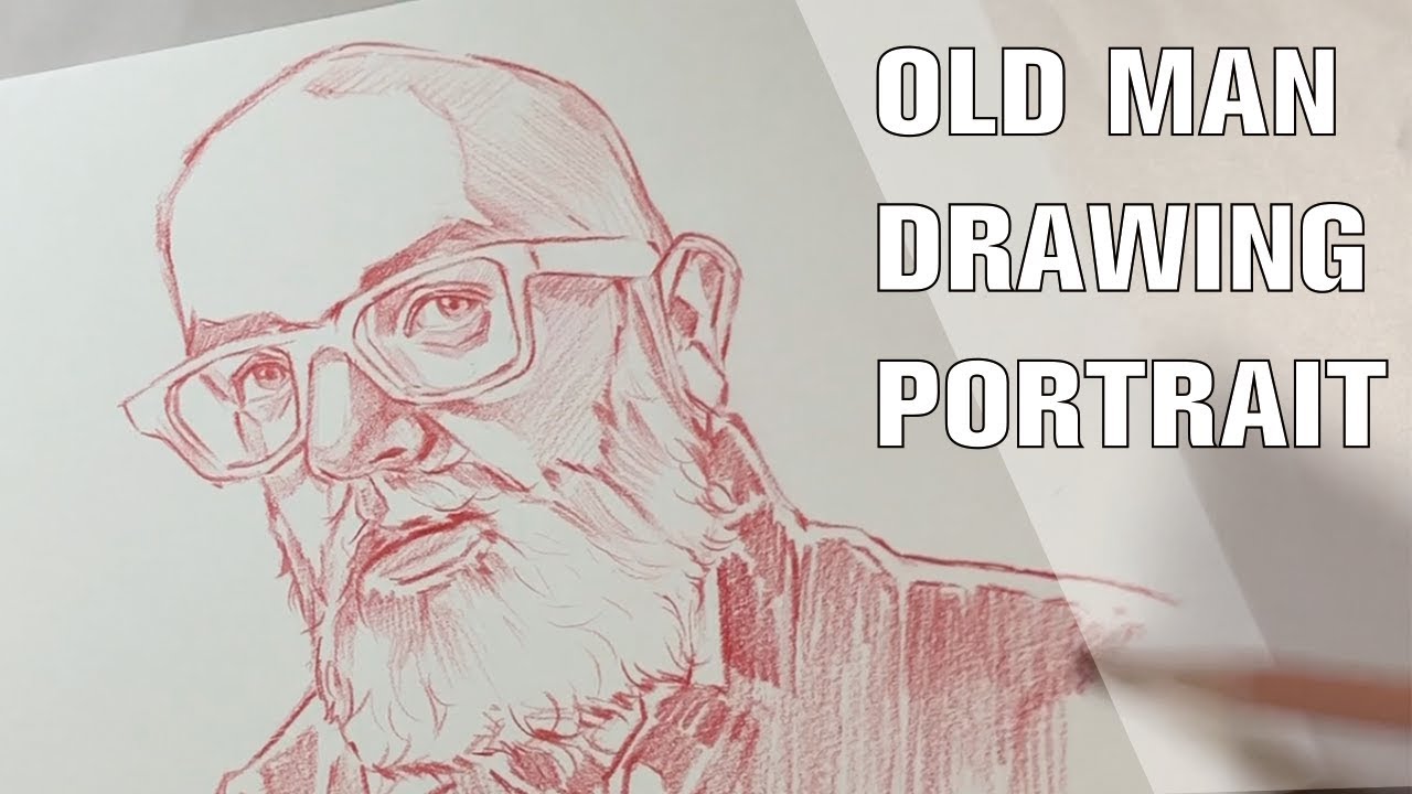 Old man drawing [how to draw portrait] drawing tutorial - YouTube