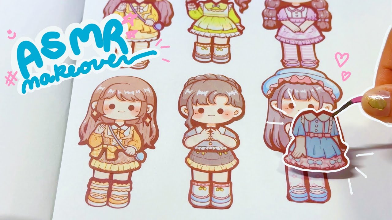 [🎧 ASMR] Paper Dolls Fashion Makeover | Cozy Video - YouTube