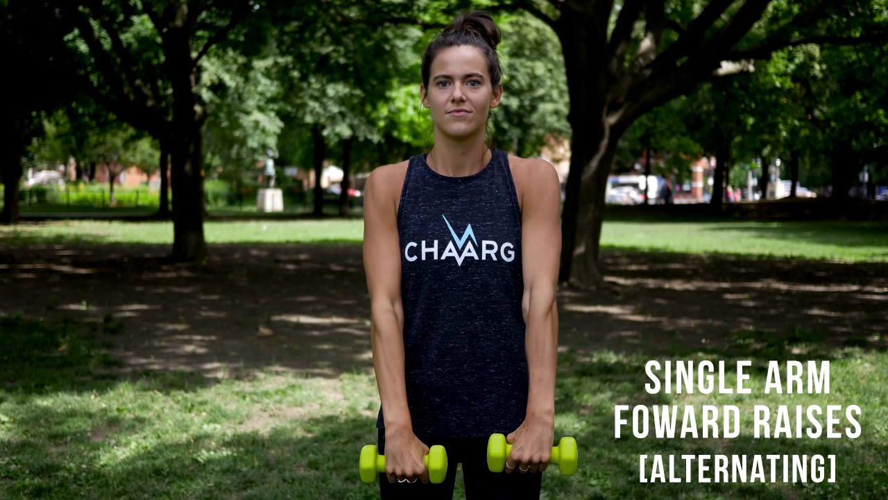 Single Arm Forward Raises Alternating - YouTube