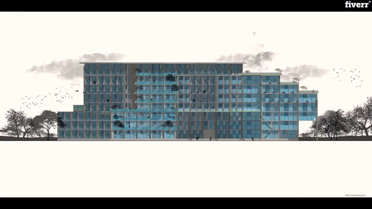 Render architectural plan, elevation, section in photoshop - Best ...