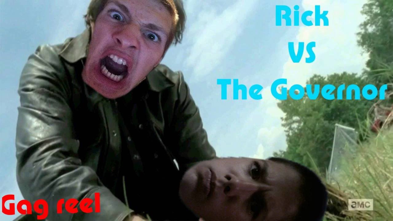 The Walking Dead Re-enactment: Rick VS The Governor - Gag Reel - YouTube