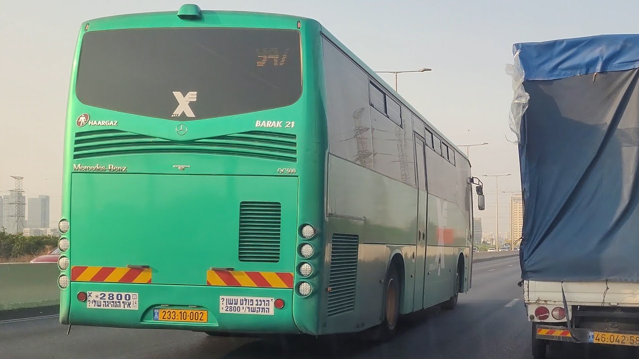 Mercedes Benz Oc500 Barak 21 of Egged on Route 947 on Road 4 in Petah ...
