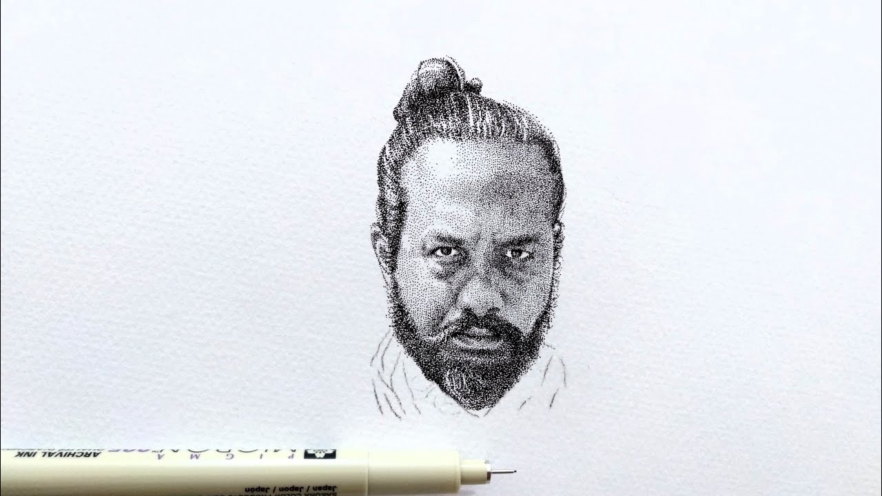 Portrait of Artist Muhammad Zeeshan Dot Art | ammazing stippling sketch ...