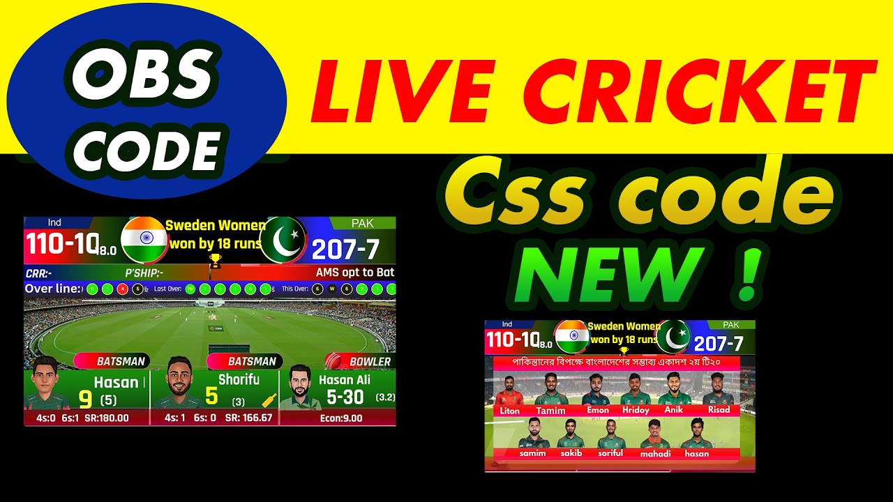 How to start live cricket score channel for css code || Live cricket ...