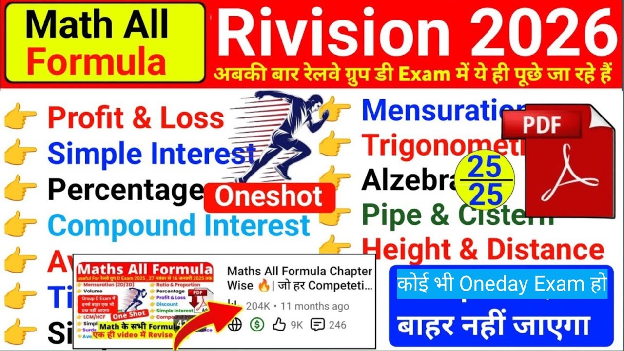 All Arithmetic Maths Formula for RRB NTPC , SSC , All Exams | Basic ...