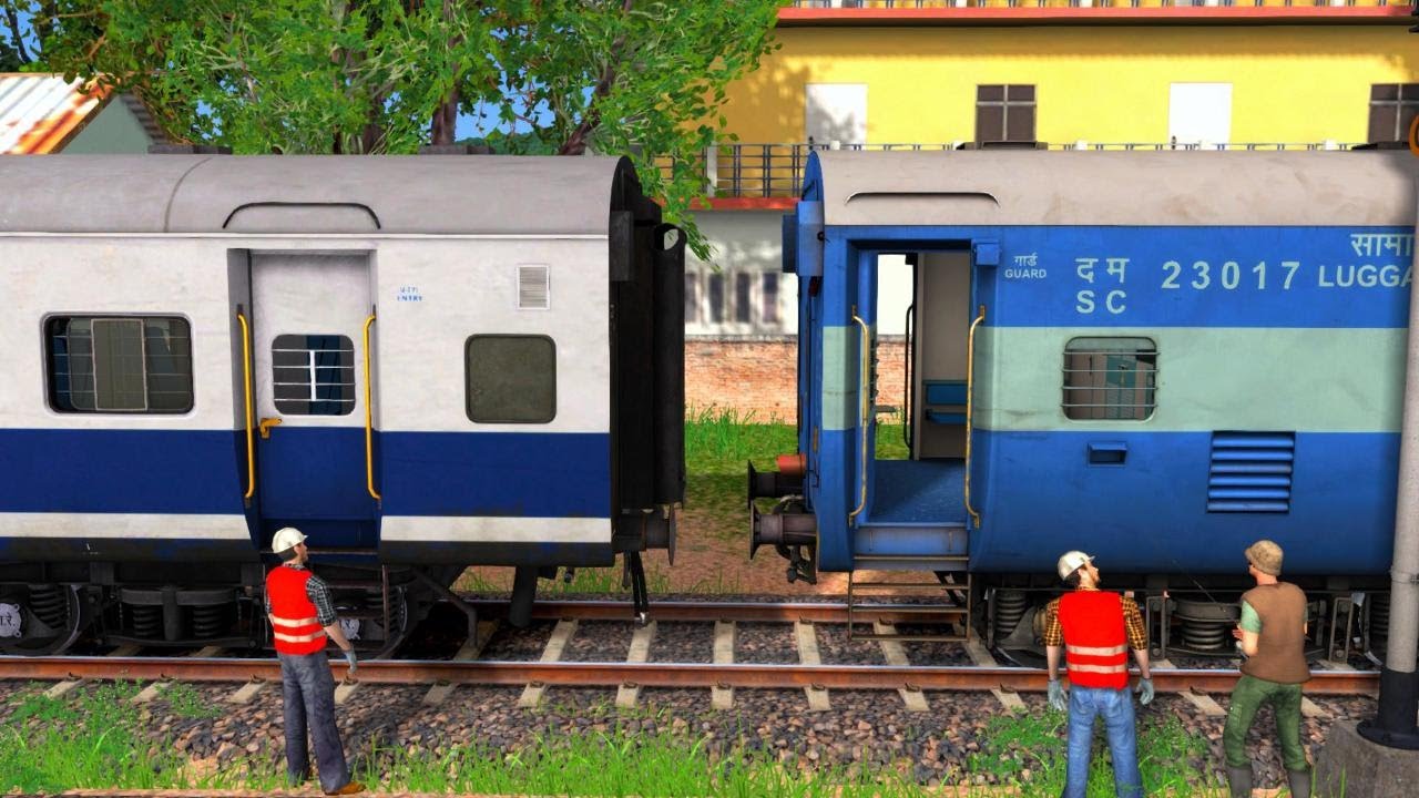 WDM3D DIESEL ENGINE SHUNTING ICF SATABADI SLR COACH TO ICF BLUE GENERAL ...