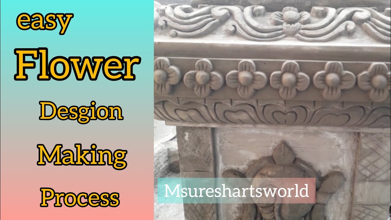 easy method flower desgion making process in cement//#how - YouTube