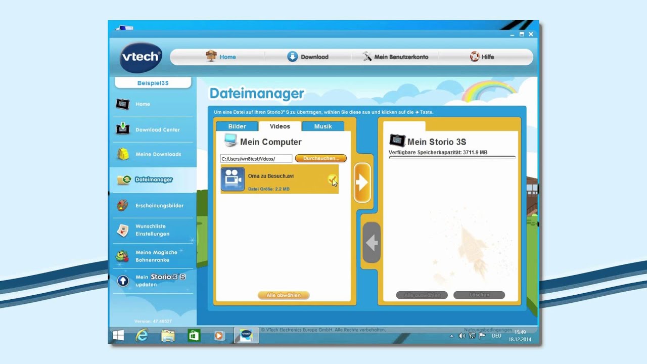 VTech Download Manager - Eigene Dateien auf den Storio 3S übertragen ...