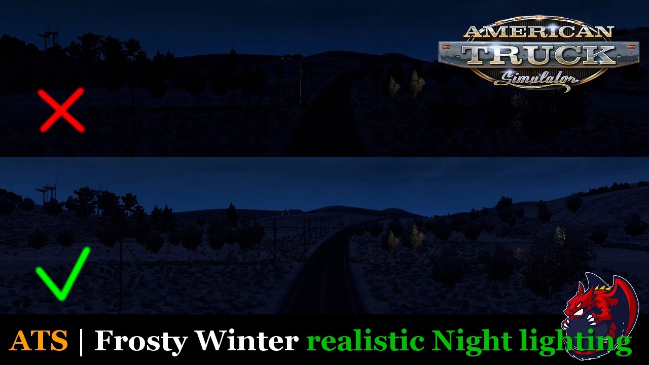 "Frosty Winter realistic Night lighting" fix for ATS "Frosty Winter ...