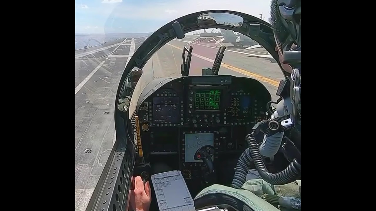 F18 Cockpit Takeoff from Aircraft Carrier | CAT LAUNCH | - YouTube