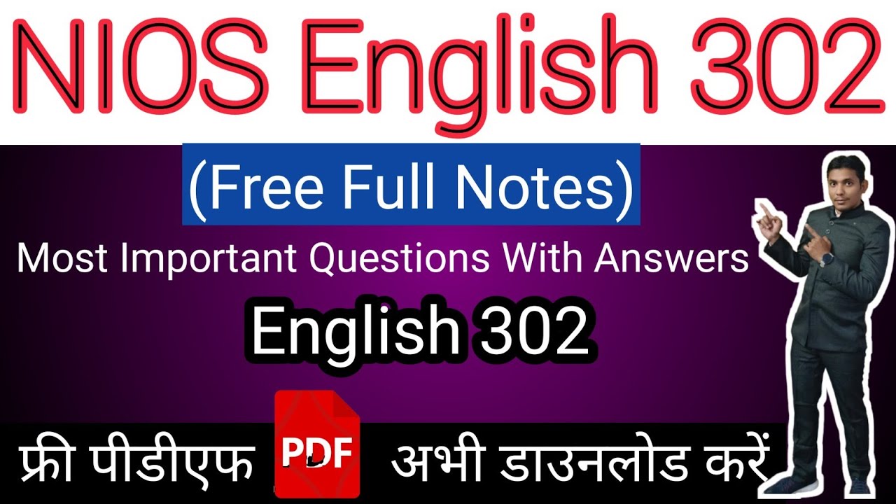 Nios English 302 Most Important Questions With Answers || English 302 ...