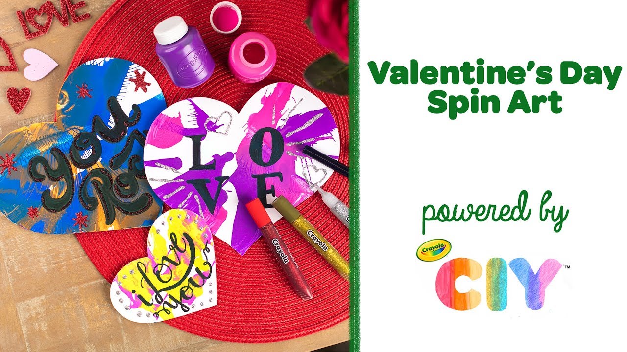 DIY Valentine's Day Spin Art || Crayola CIY: Create It Yourself - YouTube