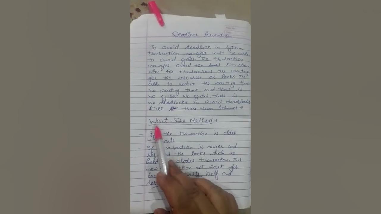 Deadlock prevention methods wait-die method and wound and wait method in dbms - YouTube