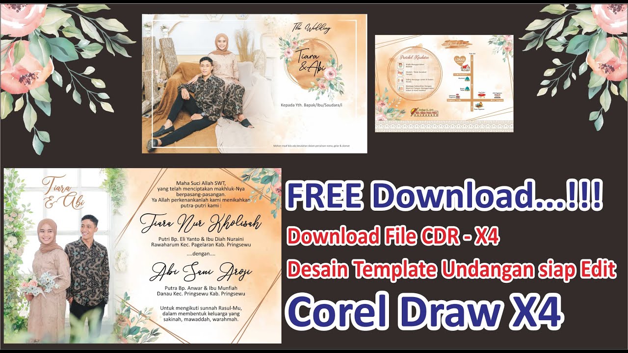 Free Wedding Invitation Card - Corel X4 - X7 Free Downloads Templates ...