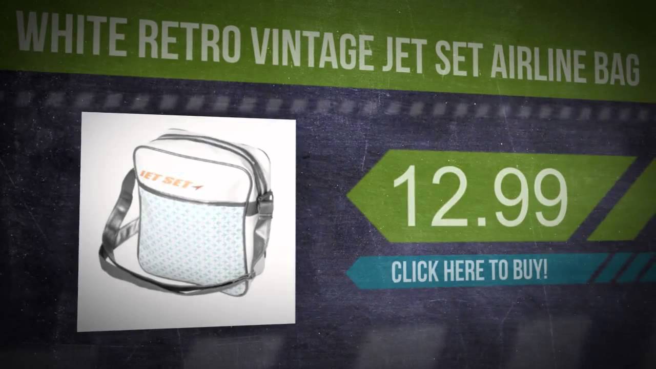 White Retro Vintage Jet Set Airline Bag - YouTube
