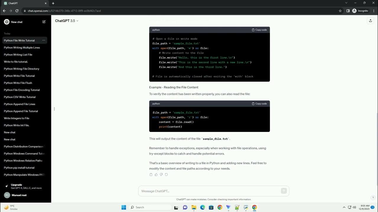 Python Write To File New Line Youtube