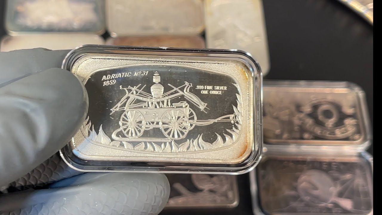 Vintage 1 oz Silver Bars - 10 oz of Madison Mint, Hamilton Mint, Crown ...