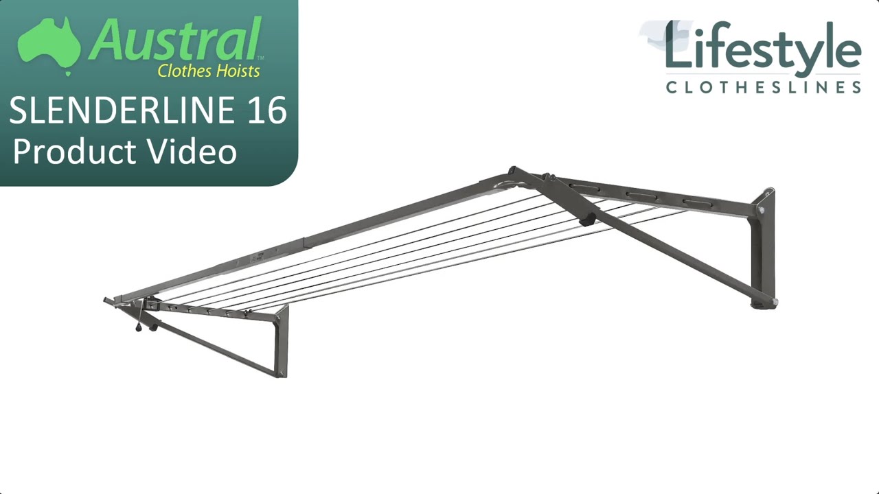 Austral Slenderline 16 Fold Down Clothesline Product Video - YouTube