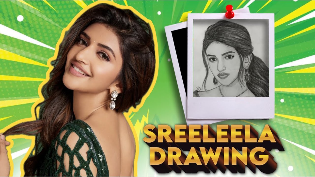 Sreeleela pencil drawing | RJ ART GALLERY - YouTube