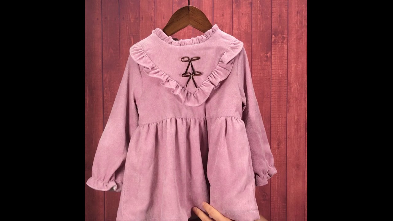 Frill Chest Corduroy Dress - YouTube