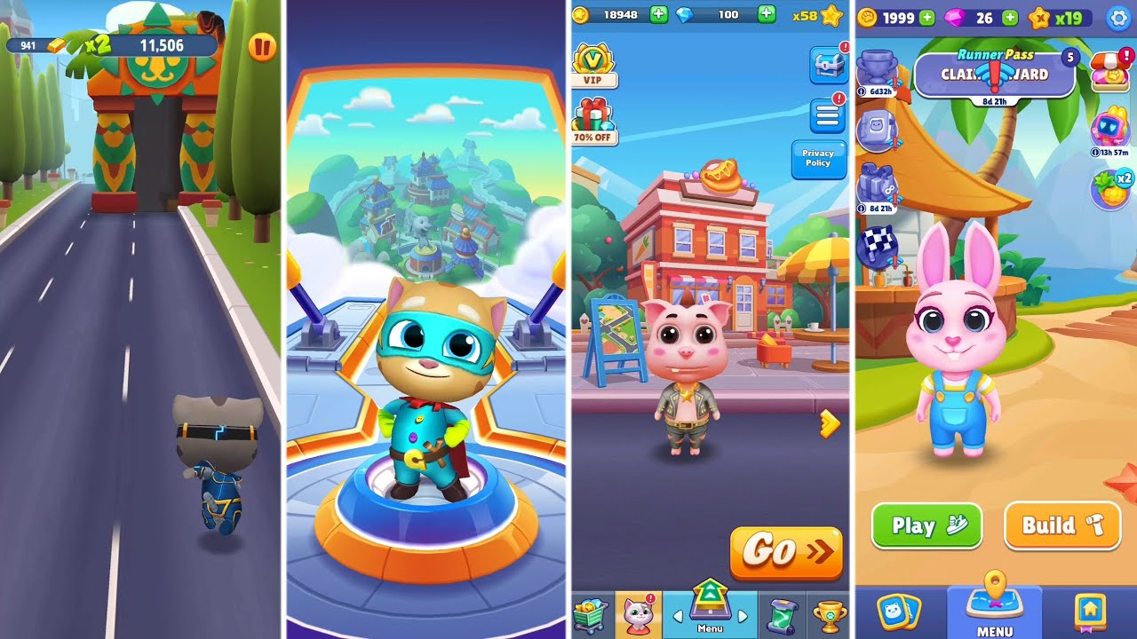 Talking Tom Gold Run,Talking Tom Hero Dash,Pet Runner,Running Pet ...