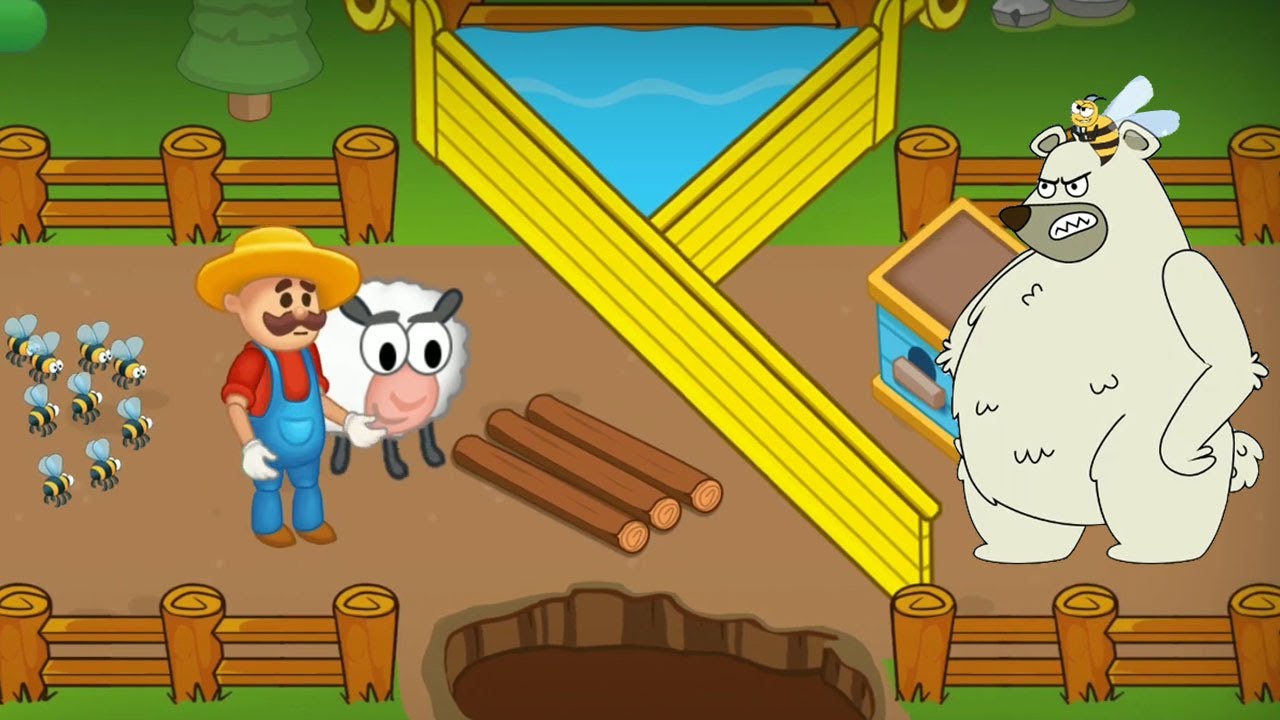 Save the sheep game | Township save sheep from bees android pull pin ...
