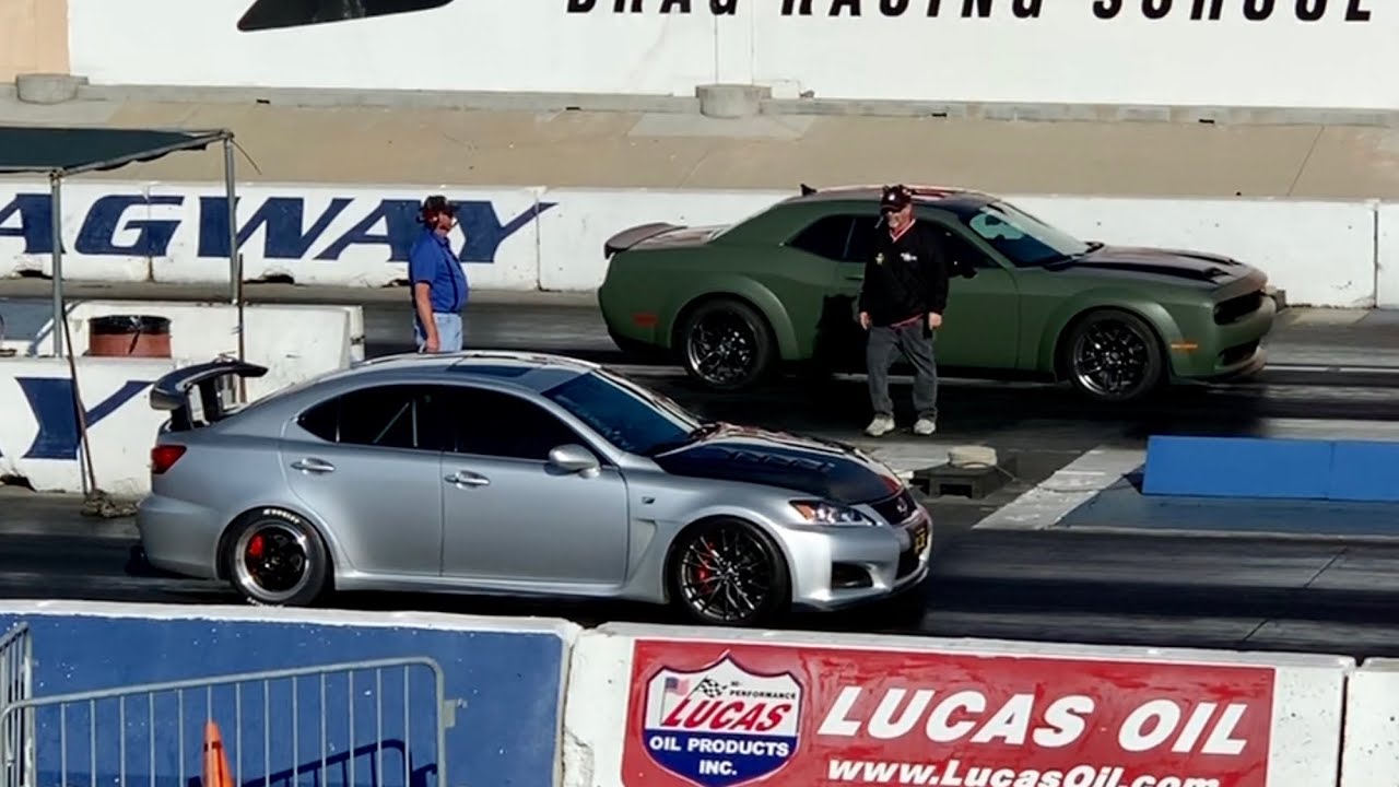 Lexus ISF vs Hellcat Challenger - YouTube