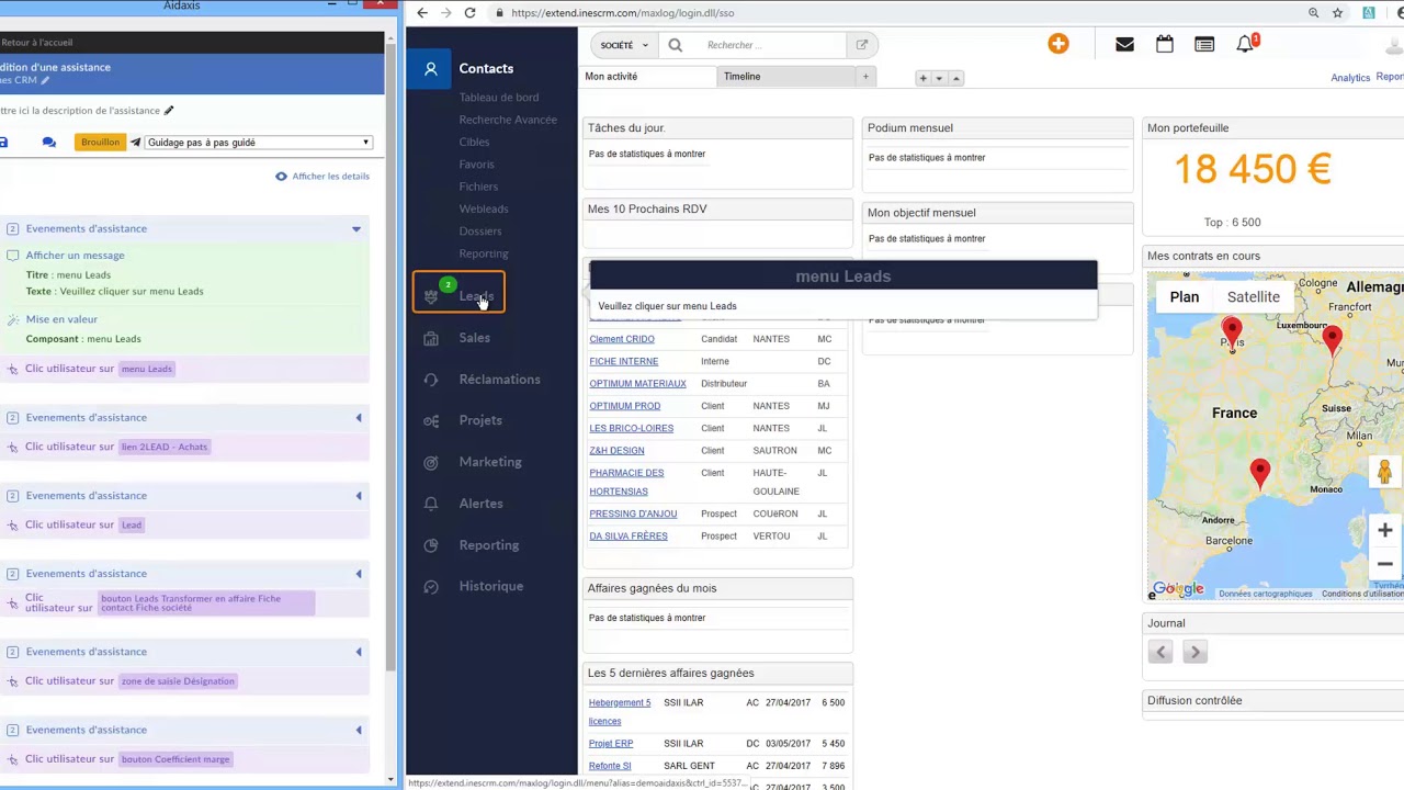 Création d'une assistance sur Inès CRM - YouTube