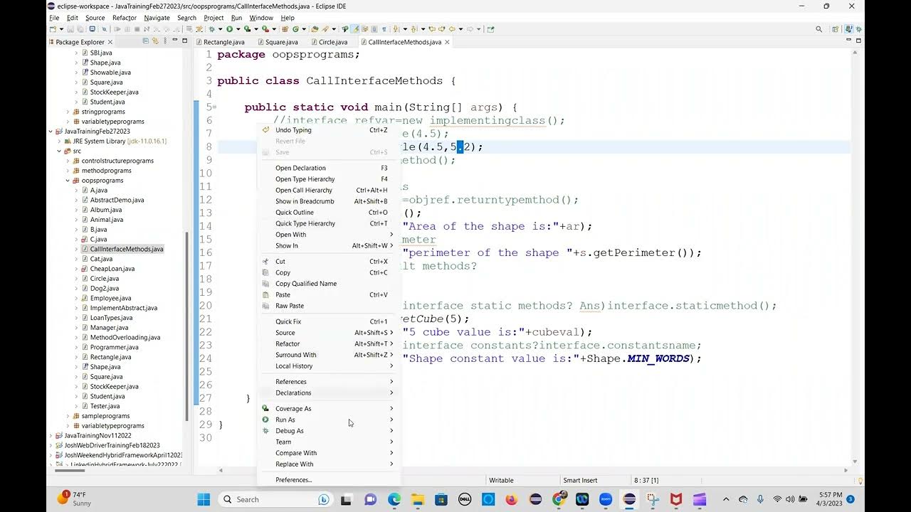 CoreJava Interface Programs ExceptionHandling Theory Part1 April 03 2023 - YouTube
