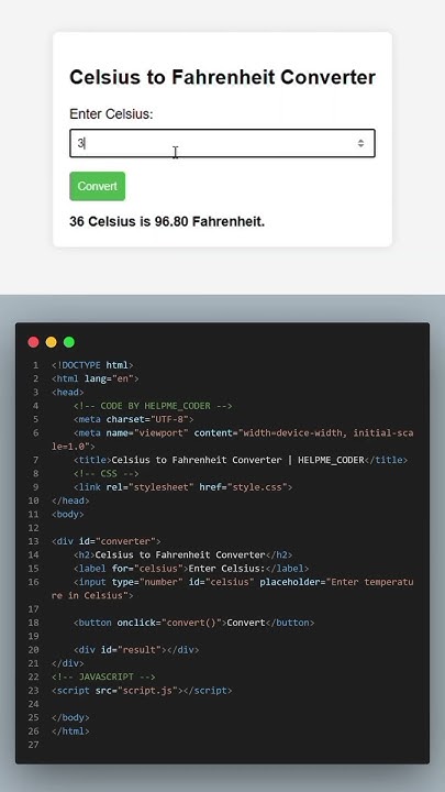Celsius to Fahrenheit convertor #javascript #javascriptdev #coding #trending #viral #shorts ...