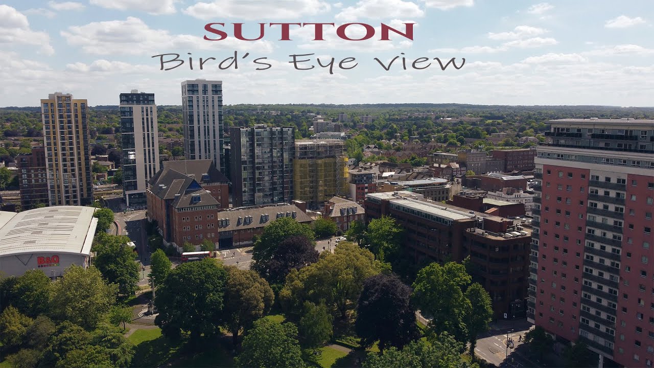 Sutton, Surrey, London. Aerial Drone view. Cinematic video. DJI mini 2 ...