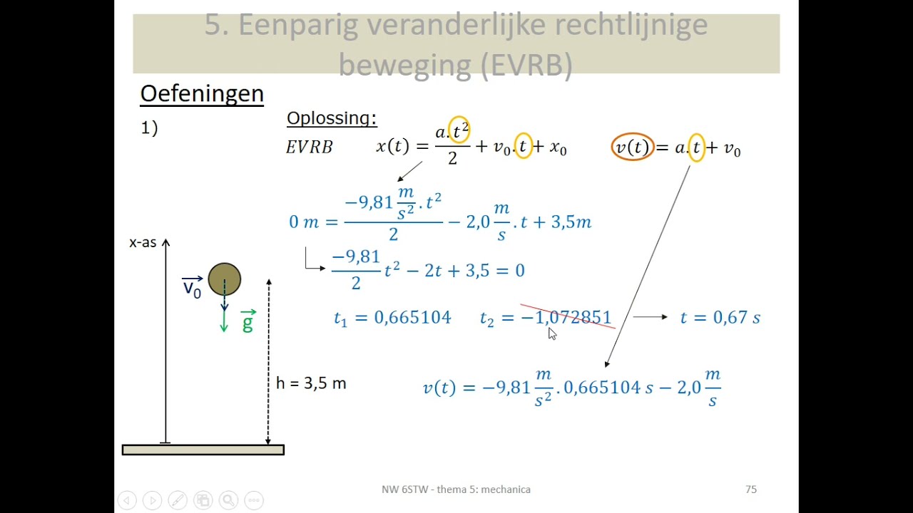mechanica - oefening valbeweging - YouTube