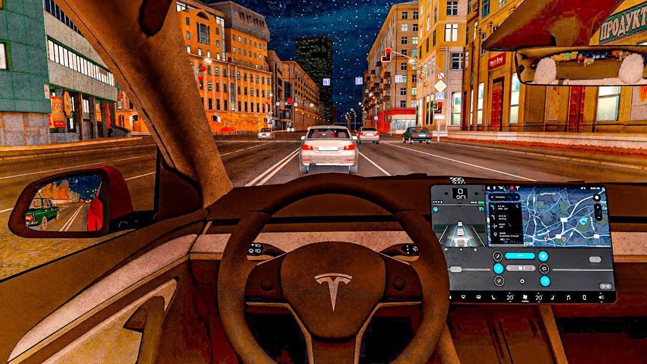 City Car Driving - Tesla Model Y 2021 [Steering wheel gameplay] - YouTube