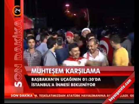 Binlerce İnsan Başbakan Erdoğan İçin Havaalanında