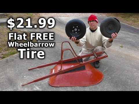 Fix Wheelbarrow Flat Tire with $22 SOLID Rubber Wheel