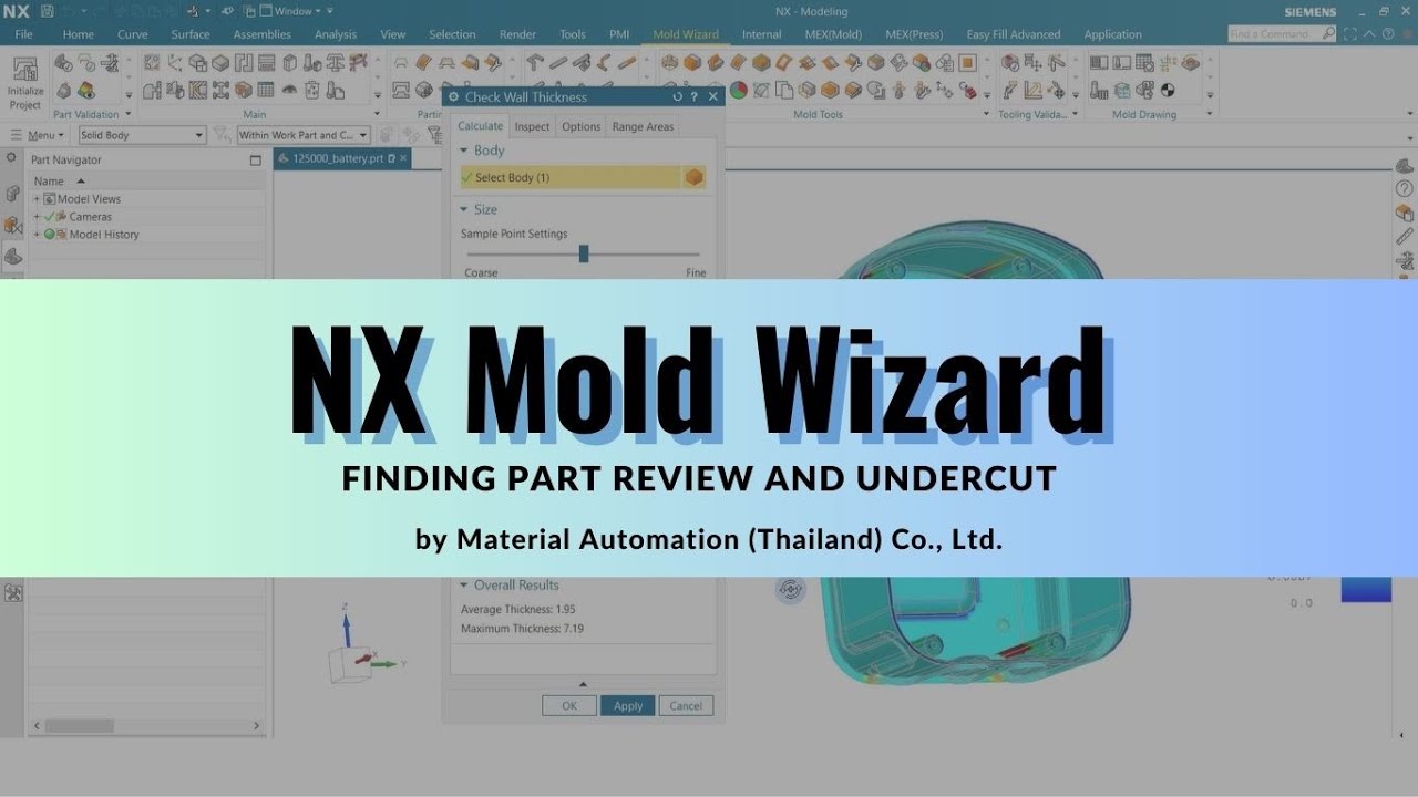 NX Mold Wizard Finding Part review and Undercut by Material Automation ...