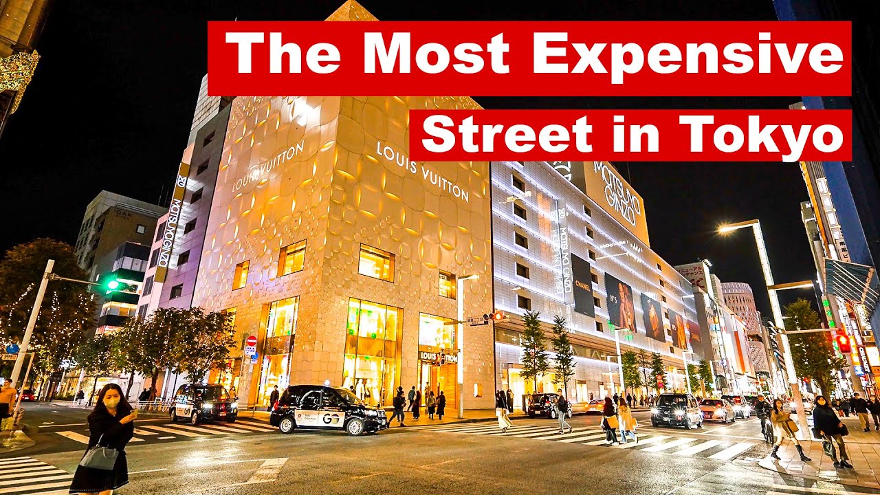 The Most Expensive Street in Tokyo - Ginza Walking Tour Night - YouTube