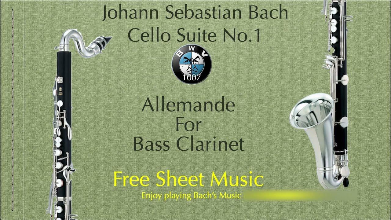 Bach: Cello Suite No.1 Allemande Bass Clarinet Solo Free Sheet Music DL ...