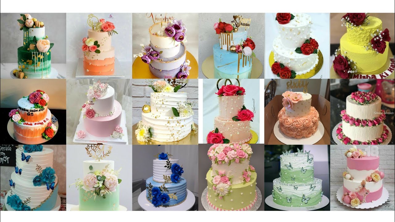 Two tier birthday cake decorating ideas.... দুই তলা কেকের ডিজাইন ...